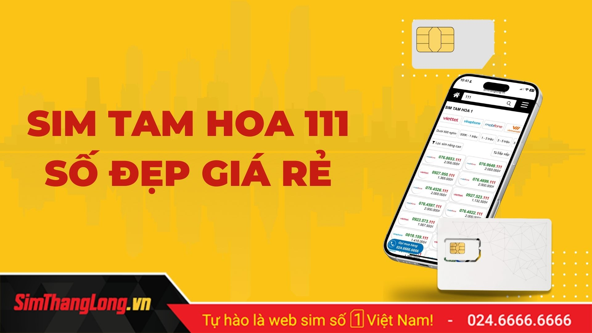 +8.878 Sim Tam Hoa 1 - Sim Số Đẹp đuôi 111 chỉ từ【440k】
